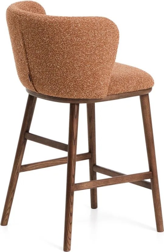 Čalouněná barová židle v terakotové barvě (výška sedáku 65 cm) Ciselia – Kave Home