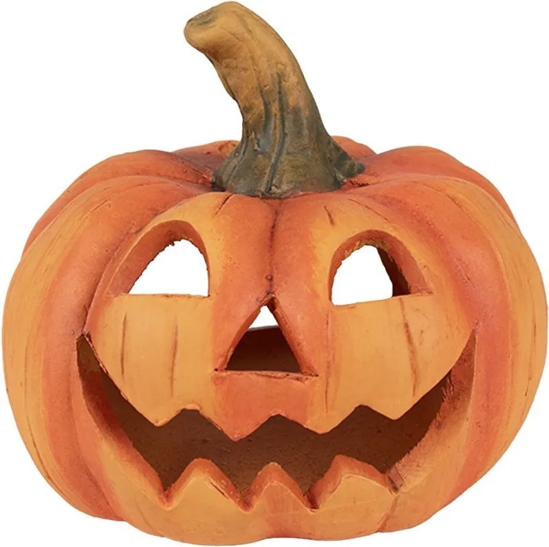 Oranžová keramická dekorace dýně Halloween - Ø 23*18 cm