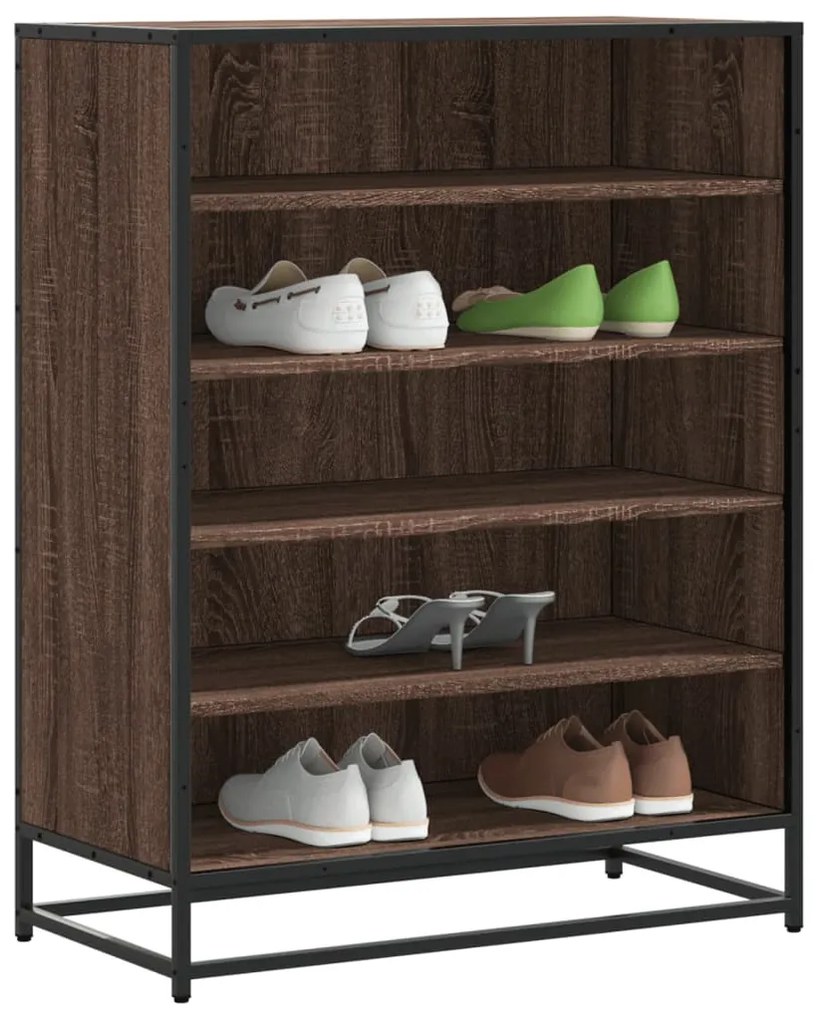 Botník hnědý dub 75 x 38 x 97,5 cm kompozitní dřevo a kov 3300874
