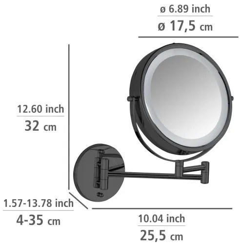 WENKO 71559800 - Zrcadlo POWER-LOC 25,5x32 cm černá