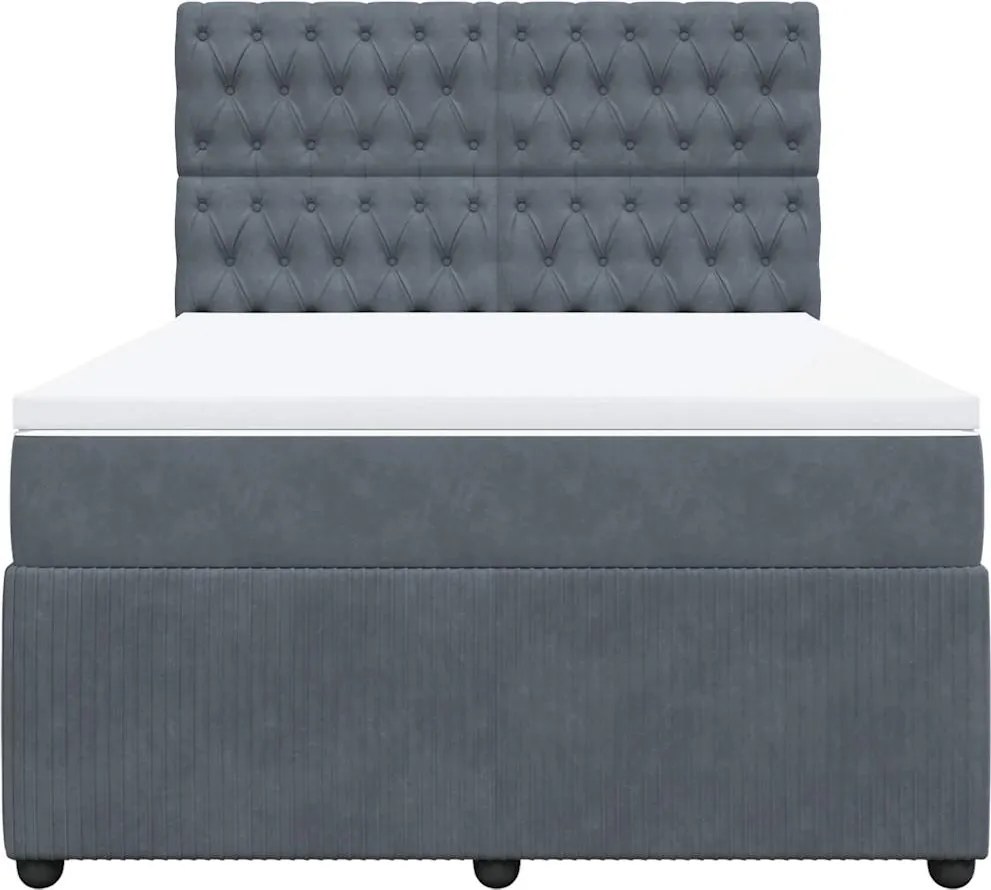 Box spring postel s matrací tmavě šedá 140x200 cm samet 3292365