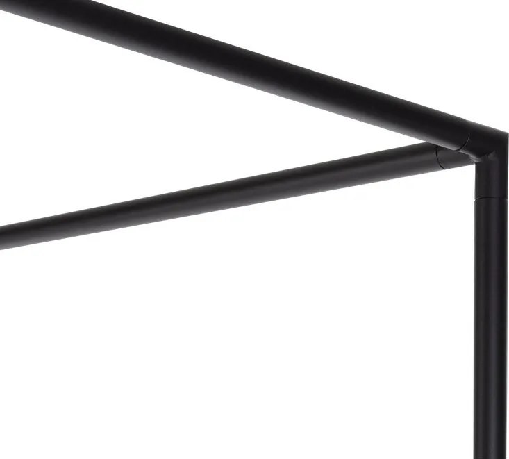 Černá ocelová dvoulůžková postel bez čela/s nebesy s roštem 160x200 cm Eton – noo.ma