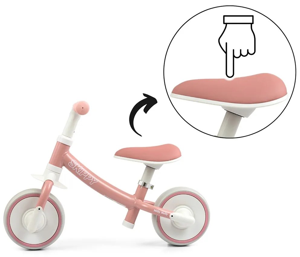 Dětské odrážedlo kolo Milly Mally Skippy pink
