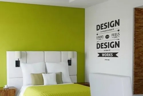 Samolepky na zeď - Design by Steve Jobs Barva: Zelená střední, Velikost: 100x60 cm