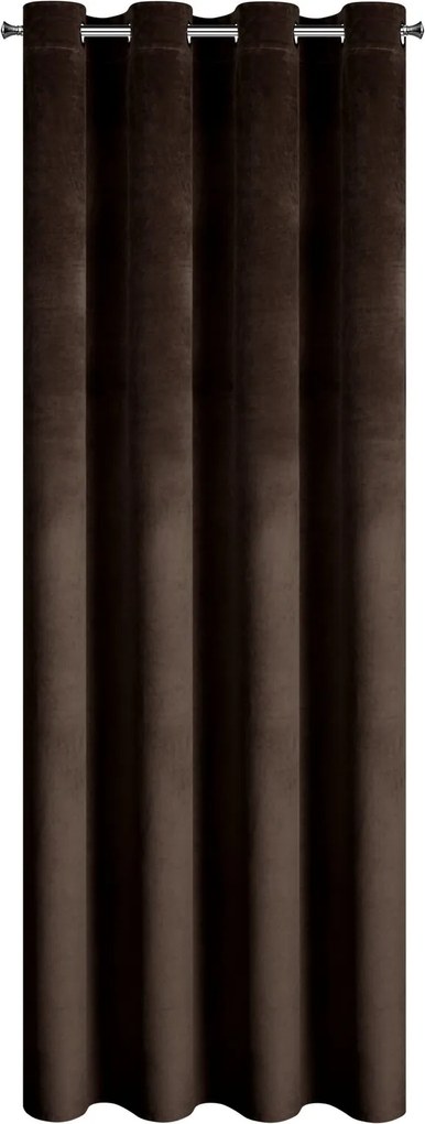 ZATEMŇOVACÍ ZÁVĚS NA KROUŽCÍCH MELANIE 140X250 CM TMAVĚ HNĚDÝ