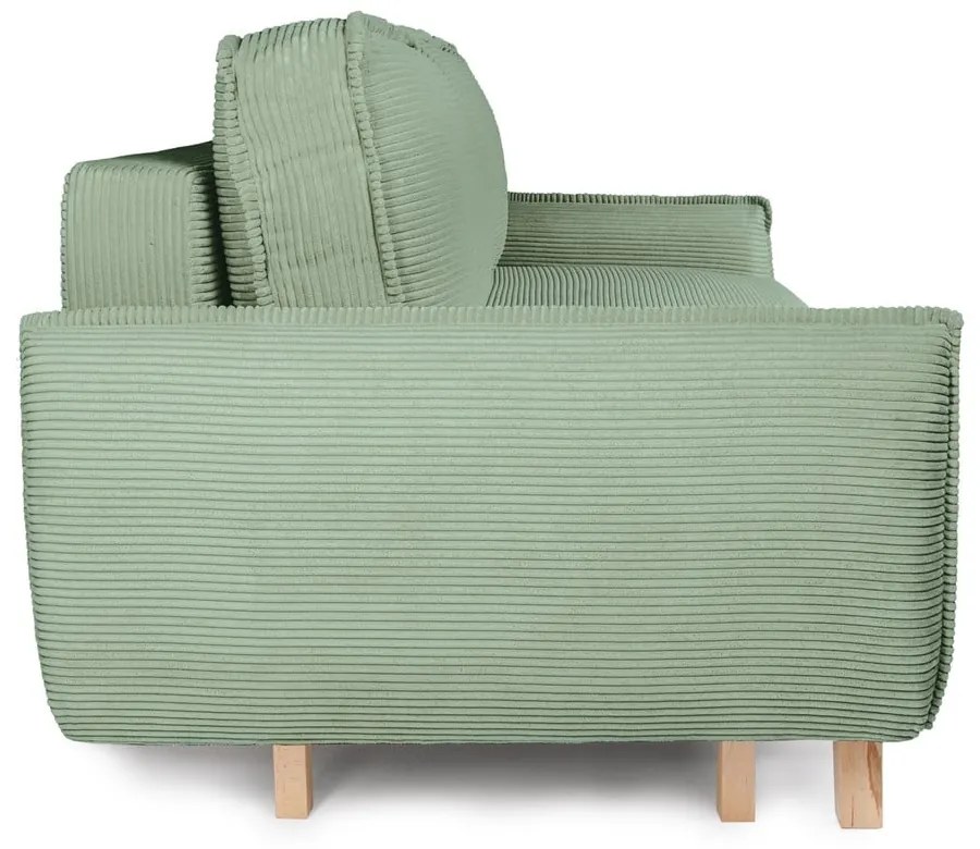 Světle zelená manšestrová rozkládací/s úložným prostorem pohovka 218 cm Tori - II. jakost – Bonami Selection