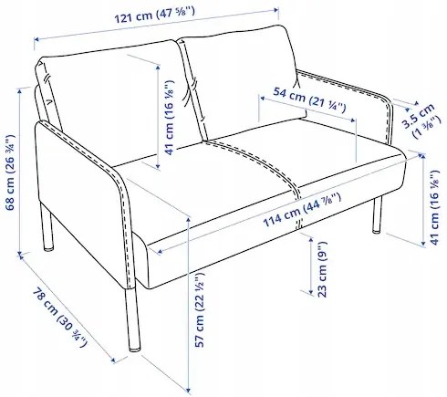 IKEA GLOSTAD Pohovka 2místná Knisa tmavě šedá