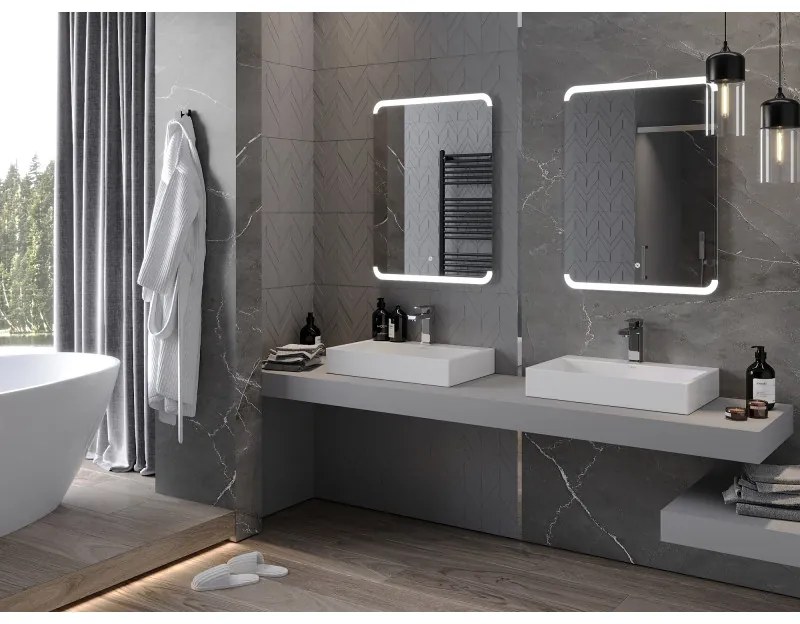Mexen Nida, LED koupelnové zrcadlo s podsvícením 60x80 cm, 6000K, ochrana proti zamlžování, 9806-060-080-611-00