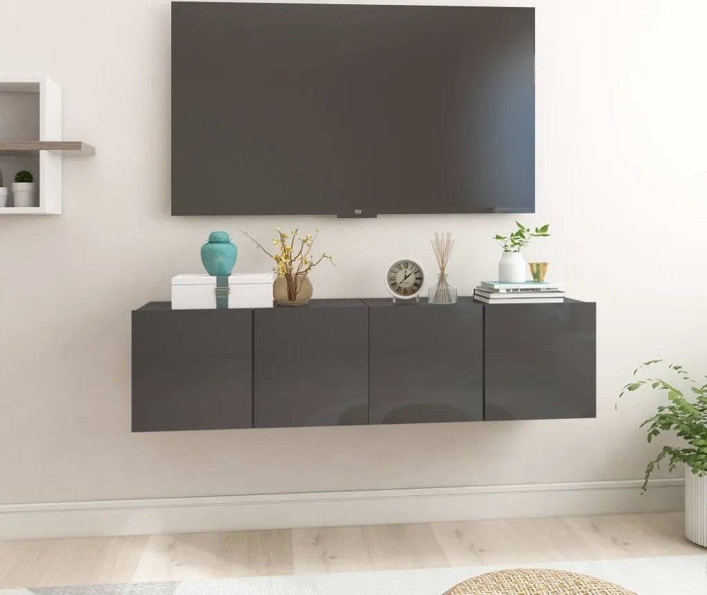 vidaXL Závěsné TV skříňky 2 ks 60 x 30 x 30 cm [804509] Barva: Betonová šedá