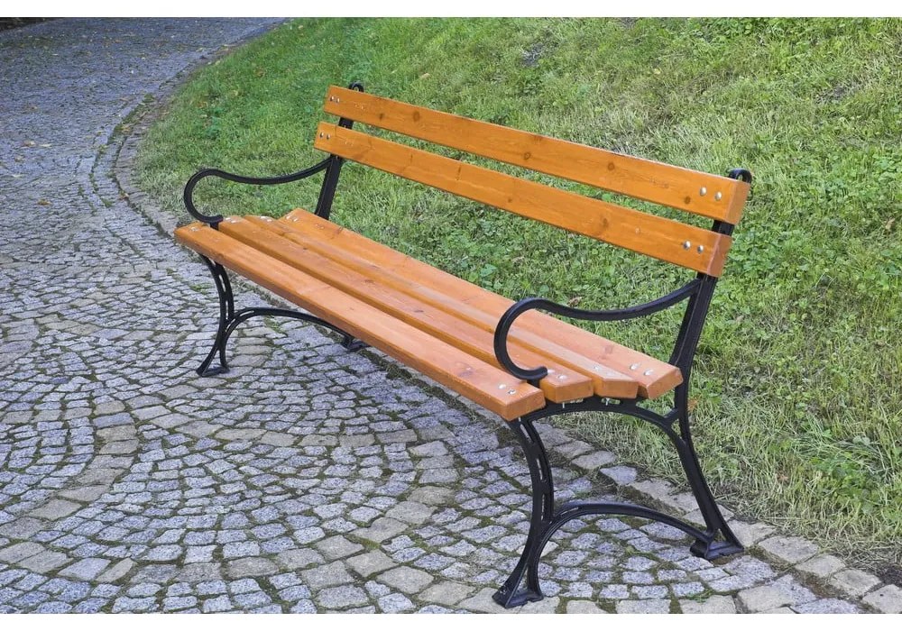 Dřevěná zahradní lavice v přírodní barvě – Rojaplast