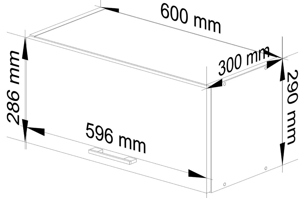 Závěsná kuchyňská skříňka OLIVIE 60x29 cm matná bílá/matná grafitově šedá