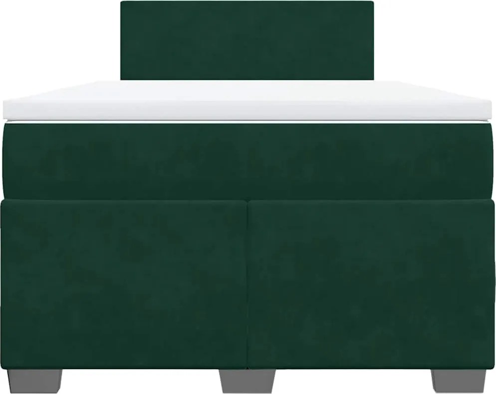 Box spring postel s matrací tmavě zelená 120x190 cm samet 3286255