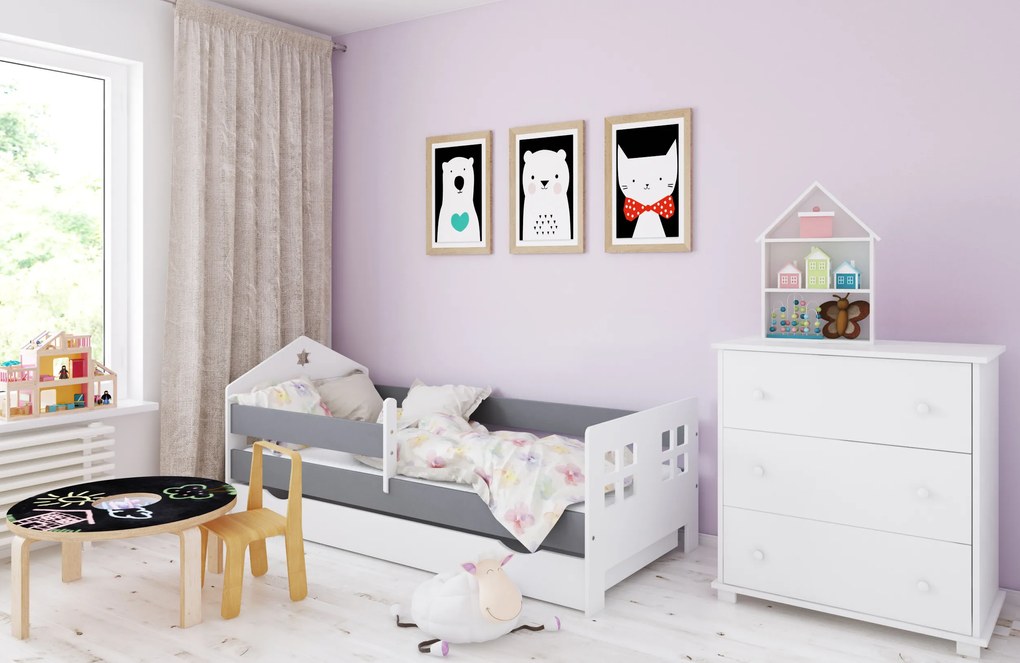 BabyBeds Dětská postel POLA Velikost postele: 160x80 cm, Barevné provedení: Dub, Úložný prostor: Ano, s úložným prostorem Bílá