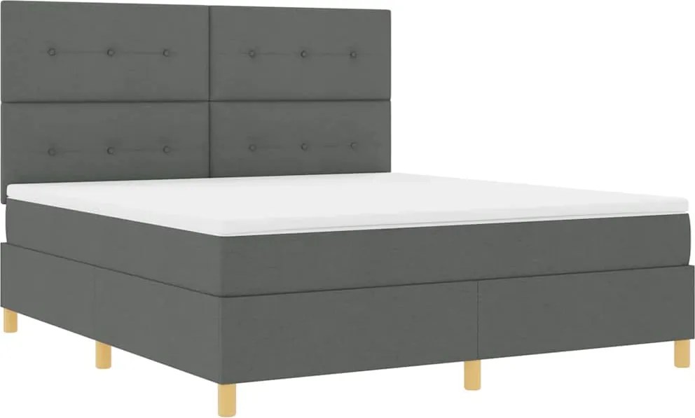 Postel s boxspringem s čelo Tmavě šedá 180 x 200 cm textil 3339638