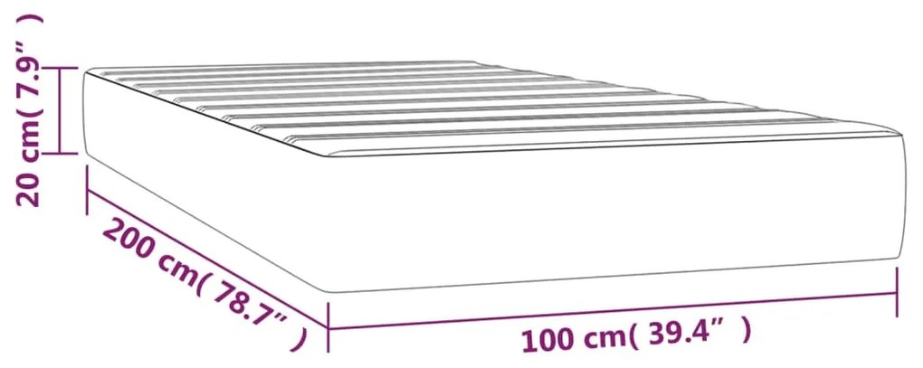 Taštičková matrace tmavě zelená 100 x 200 x 20 cm samet,  347751