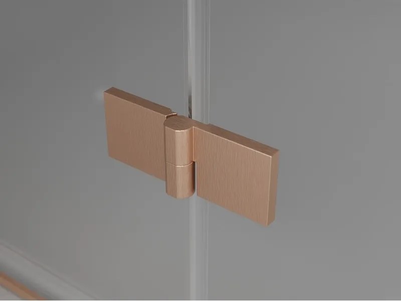 Mexen Mist-F T, 1-křídlý skládací sprchový kout levý 120 x 70 cm, průhledný, broušená měď - 8A6T-120-070-65-00-L