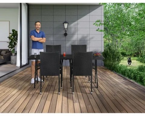 Campingový stůl černý 180x74 skládací s madlem pro snadné přenášení AZ-K1003 BK