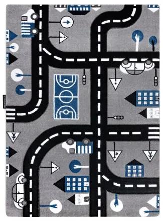 koberec PETIT MĚSTO, ULICE, šedý velikost 150x200 cm | krásné koberce cz