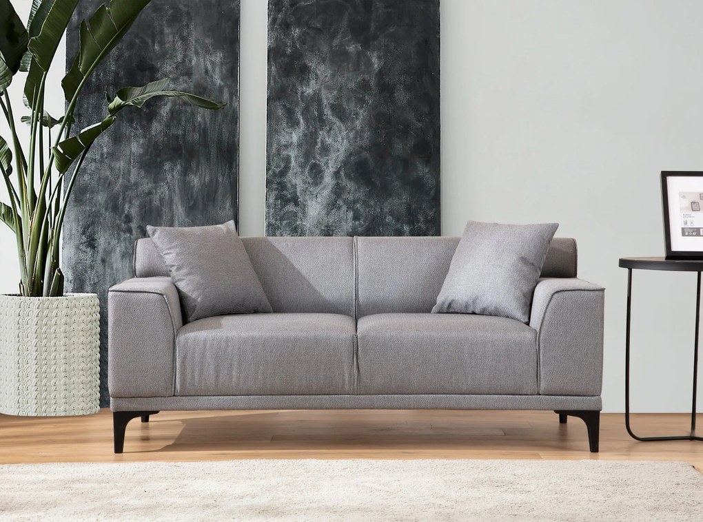 Hanah Home Dvoumístná pohovka PETRA světle šedá 163 cm 560ARE1526