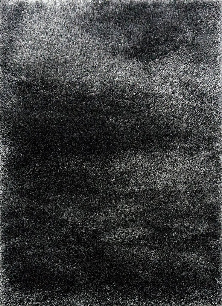 BE Koberec Seven Soft 7901 BLACK GREY - černý obdélníkový Rozměr: 60x100 cm
