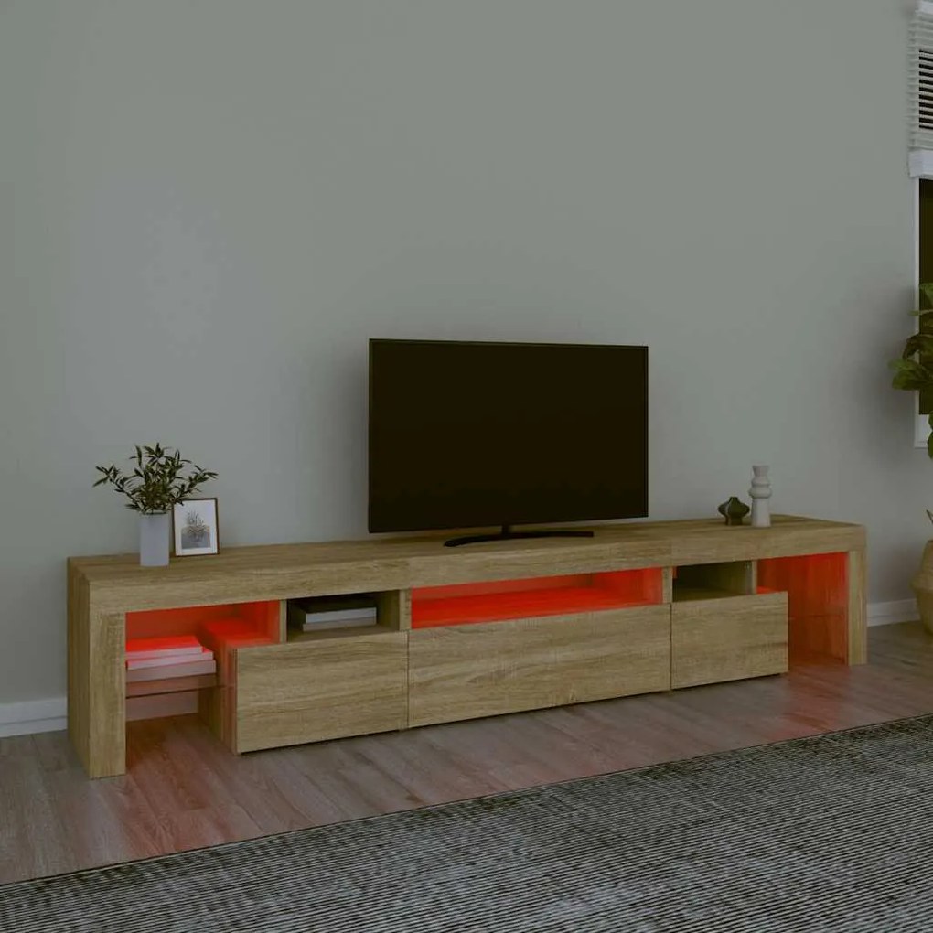 TV skříňka s LED osvětlením dub sonoma 215x36,5x40 cm 3152796
