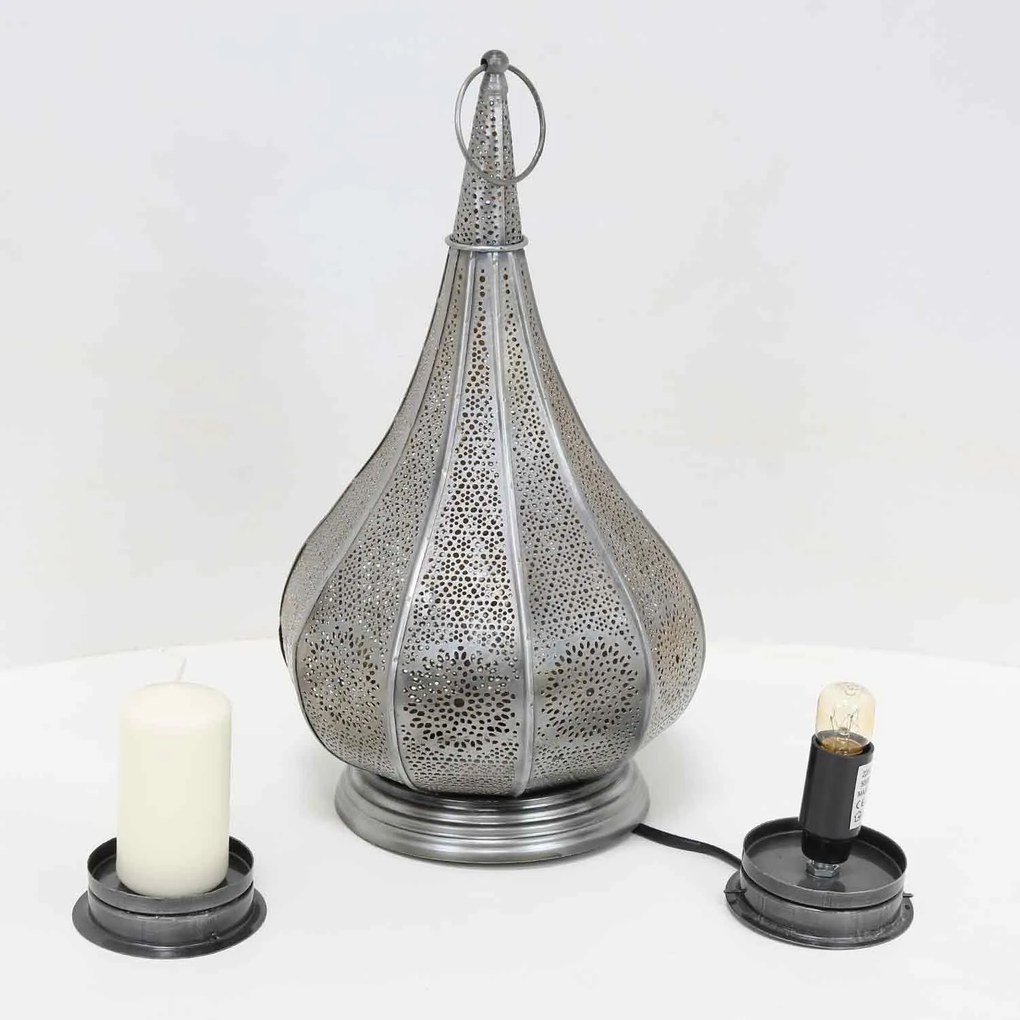 Orientální stolní lampa Monza Silver