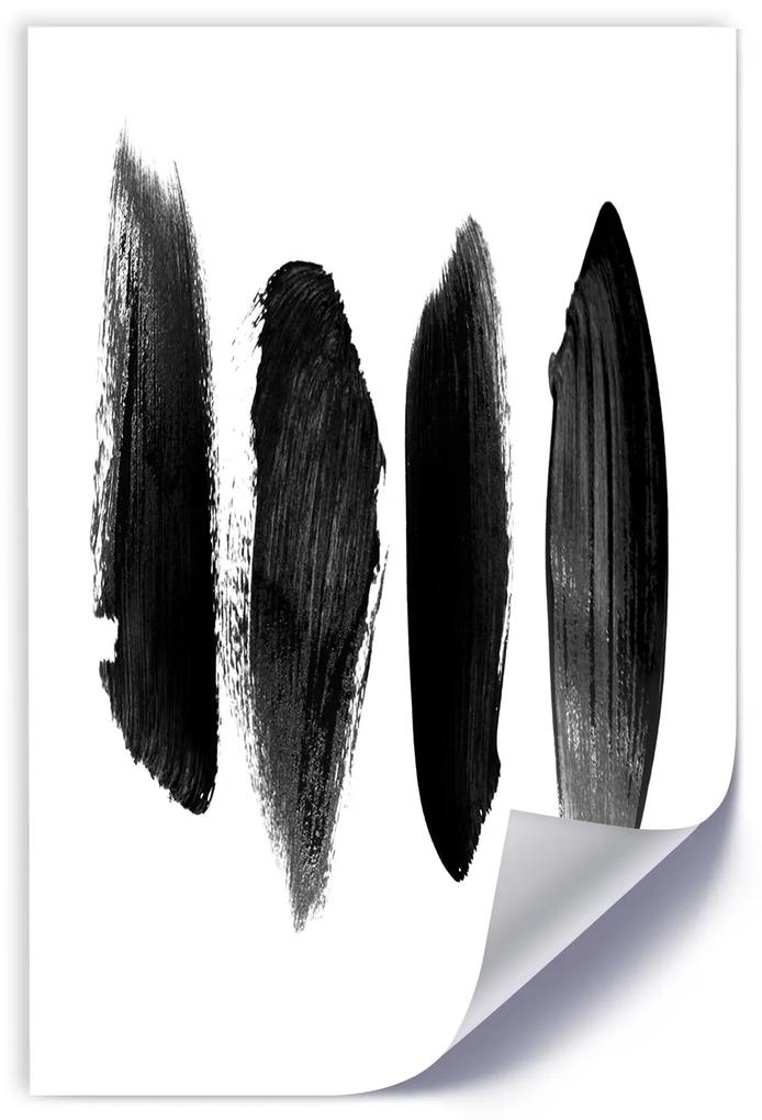 Gario Plakát Černé čáry na bílém pozadí abstraktní Barva rámu: Bez rámu, Rozměry: 20 x 30 cm