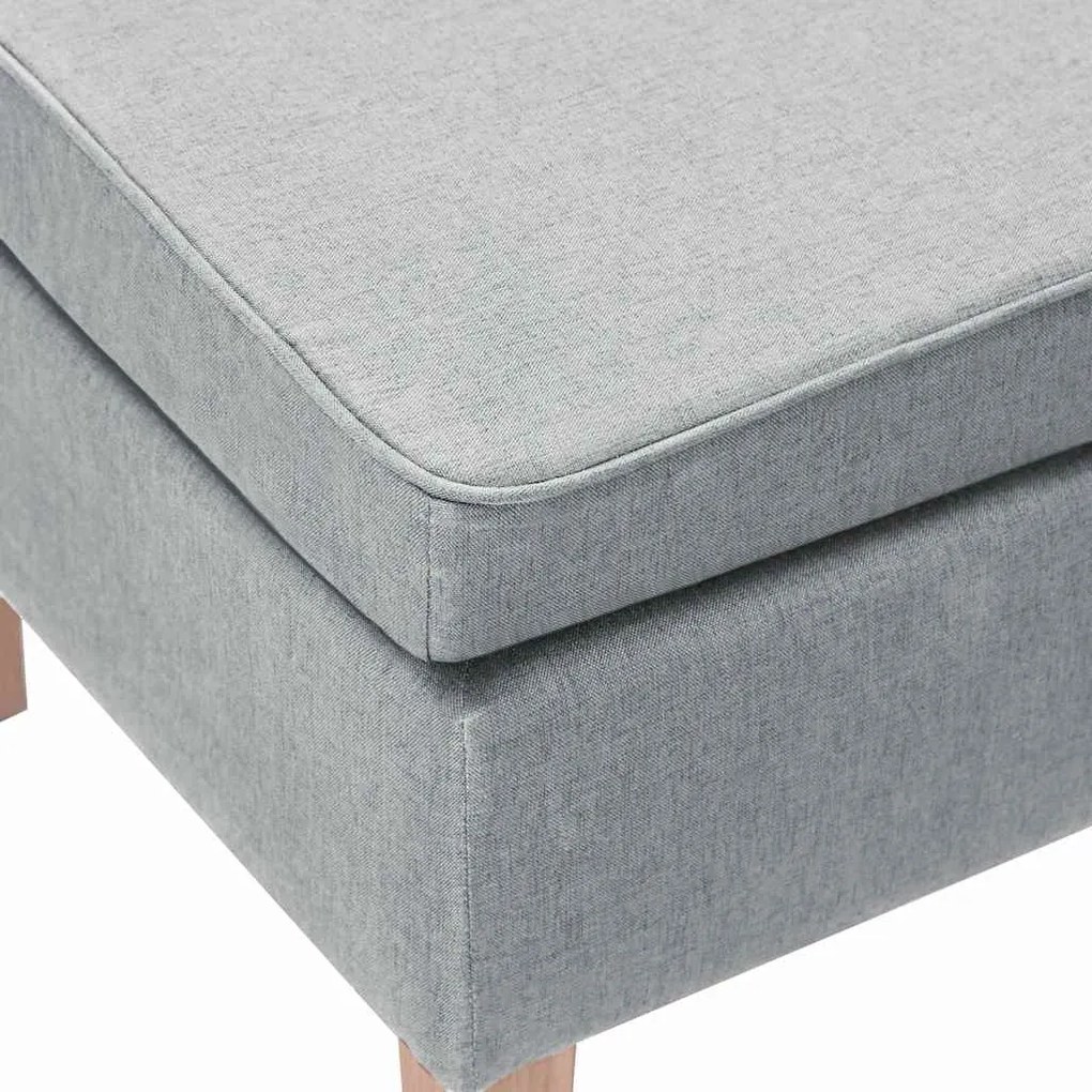 Stolička s dřevěnými nohami světle šedá textil 329425