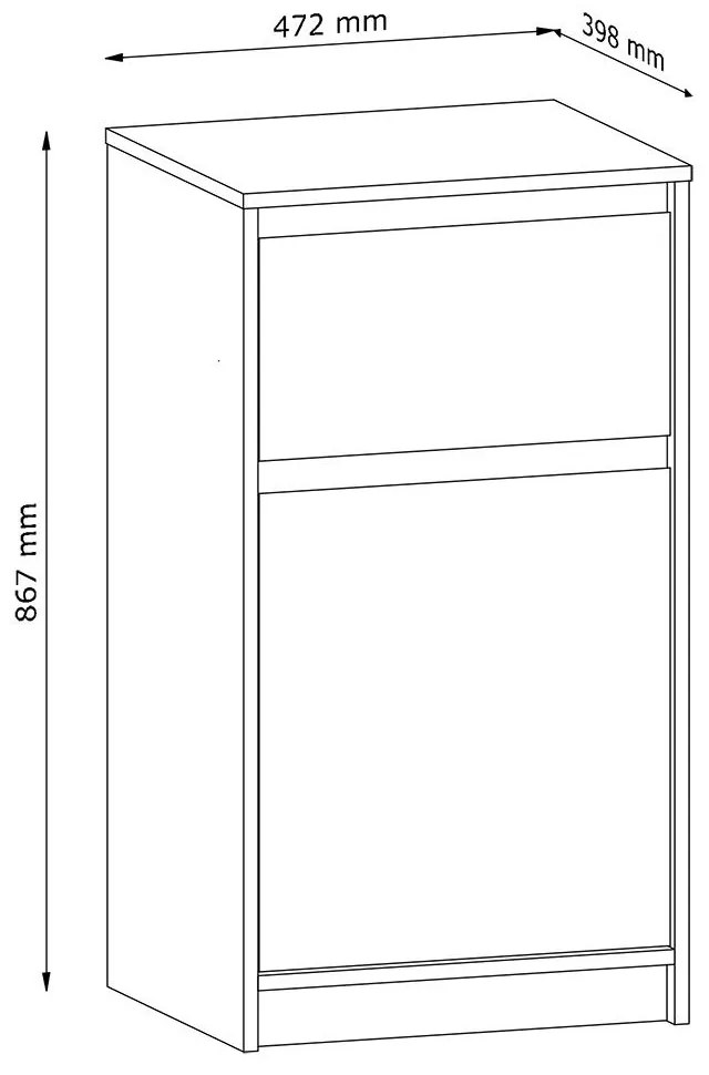 MANAMI | komoda K1D1S | 47,2 cm | dub cremona