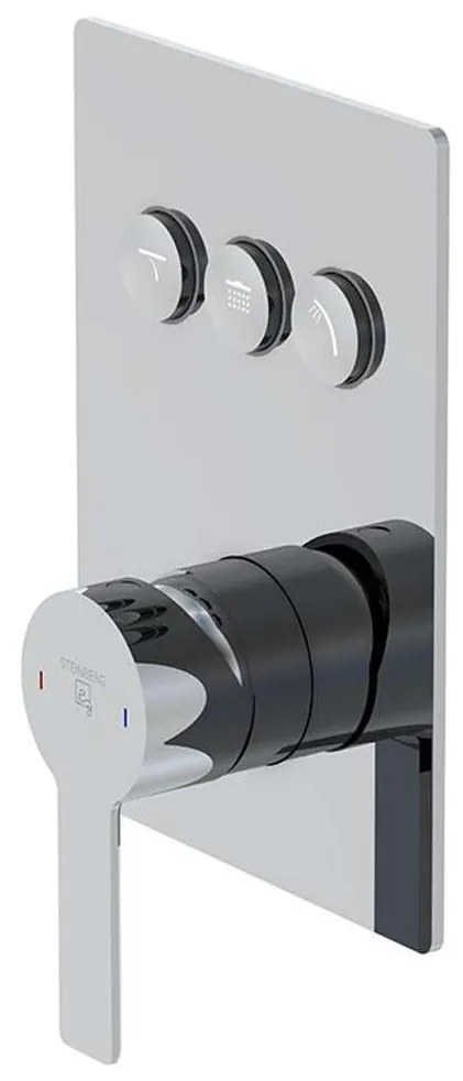 Steinberg 390 - Baterie pod omítku pro 3 spotřebiče, chrom 390 2231 3