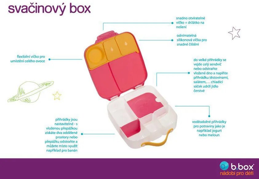 B.box Svačinový box velký Flamingo fizz