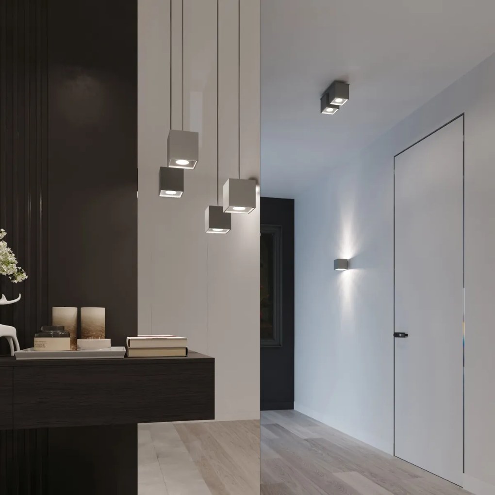 Sollux Lighting Stropní svítidlo QUAD 1 šedé