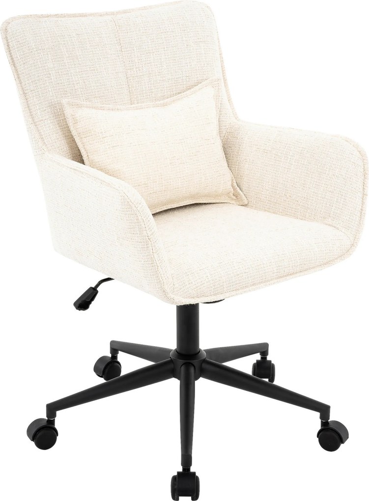 XXXLutz OTOČNÁ ŽIDLE, tkaná látka, krémová, černá Carryhome - Online Only kancelářské židle - 002381041402