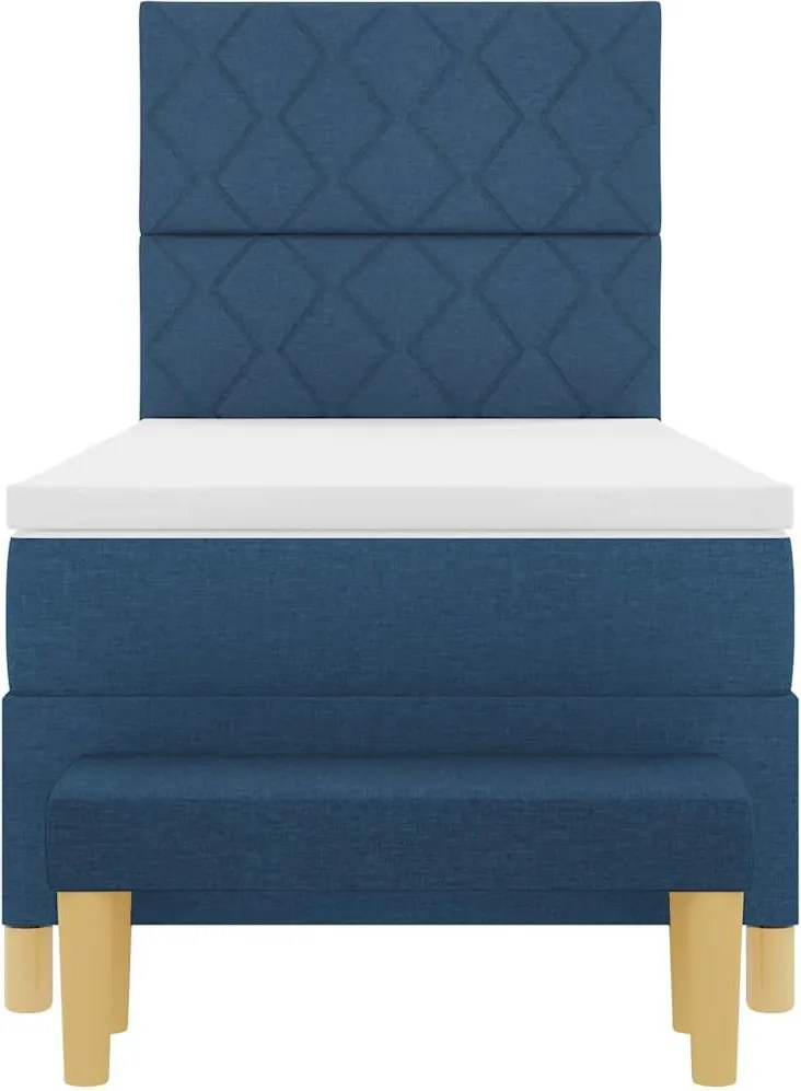 Postel s boxspringem s polštářem Modrá 200 x 90 cm textil 3344351