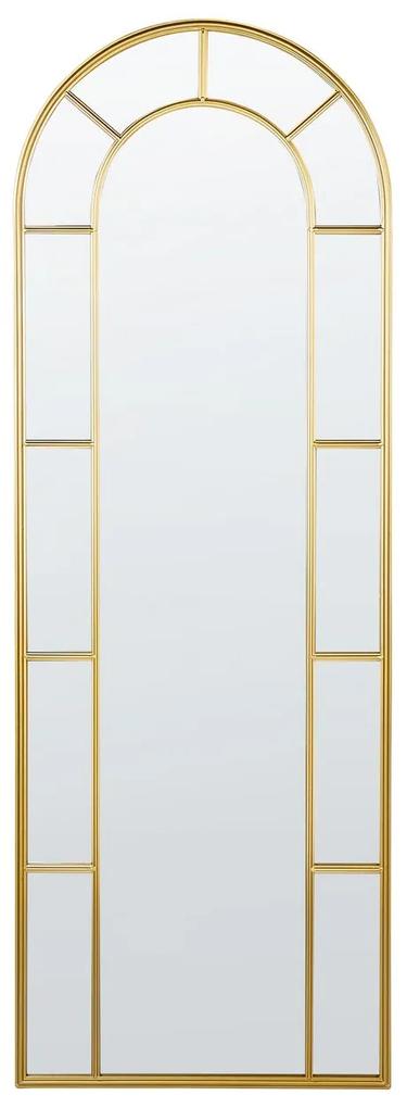 Kovové nástěnné zrcadlo 60 x 170 cm zlaté CROSSES Beliani