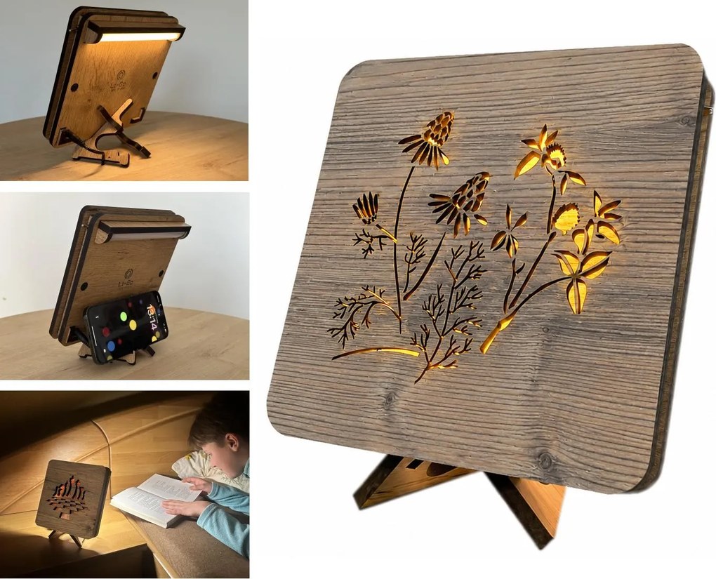 Li-Go "Heřmánek" lampa 19x19cm provedení povrchu: jedle