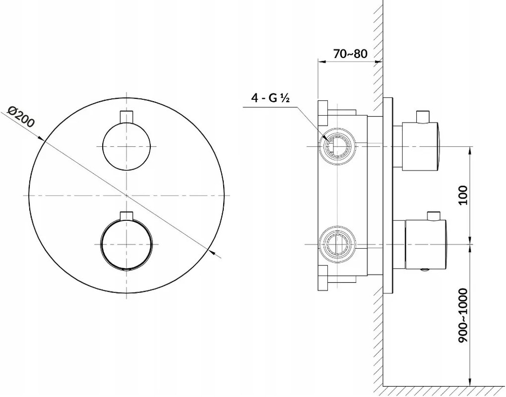 Cersanit Zen, podomítková vanová souprava s ruční sprchovou hlavicí, chromová, S952-034