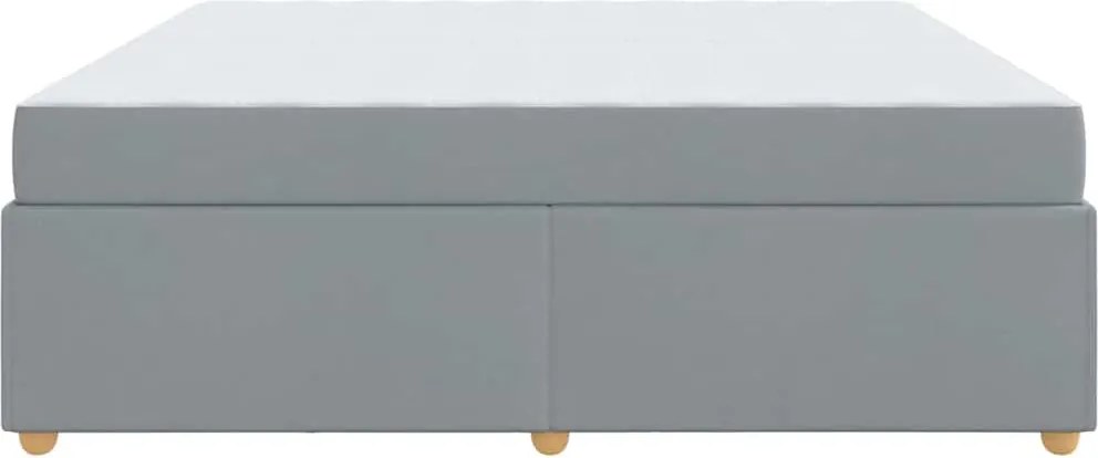 Rám postele s matrací Světle šedá 200 x 200 cm textil 3399377
