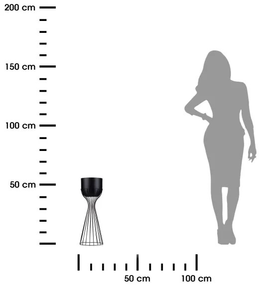 Kovový květináč LOFT 46x20 cm černá