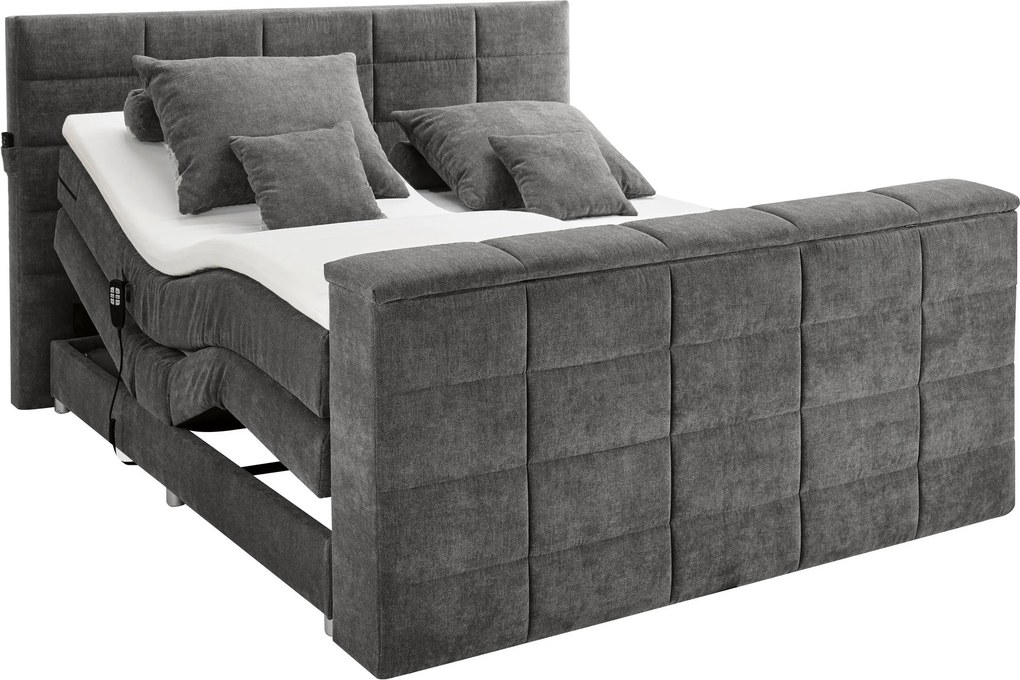 XXXLutz POSTEL BOXSPRING, 180/200 cm, tmavě šedá Carryhome - Manželské postele - 002220044907