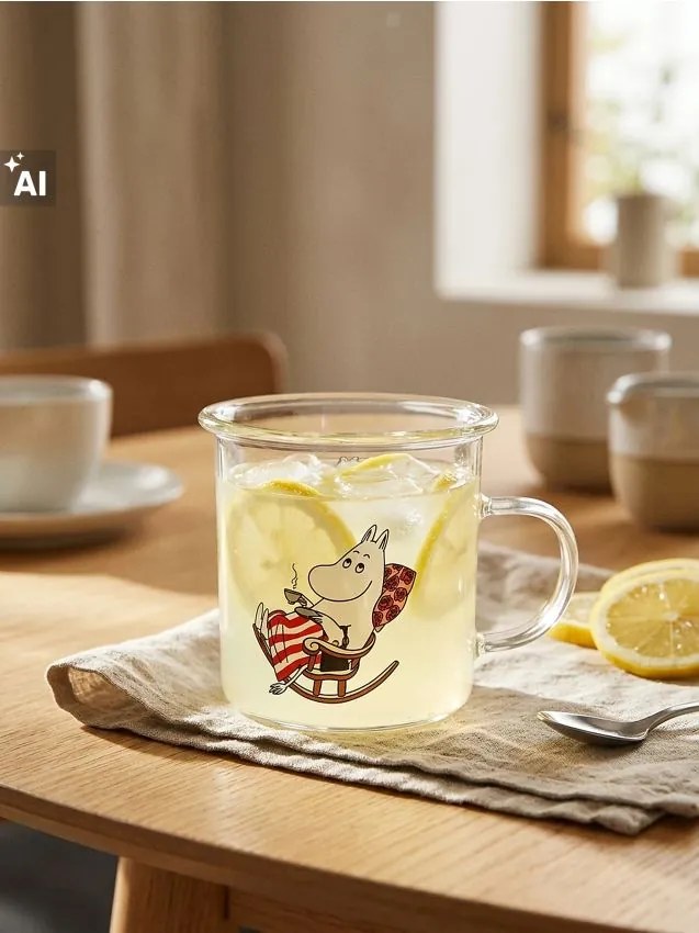 Sinsay - Skleněný hrnek s uchem The Moomins - vícebarevná