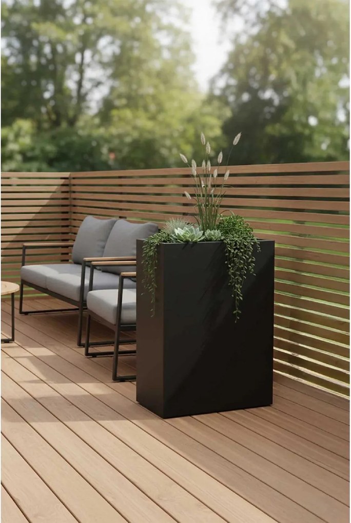 Květináč ELEMENTO, sklolaminát, šířka 59 cm, antracit