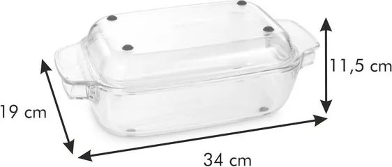 TESCOMA Pekáč s poklopem GrandCHEF 34 x 19 cm, skleněný