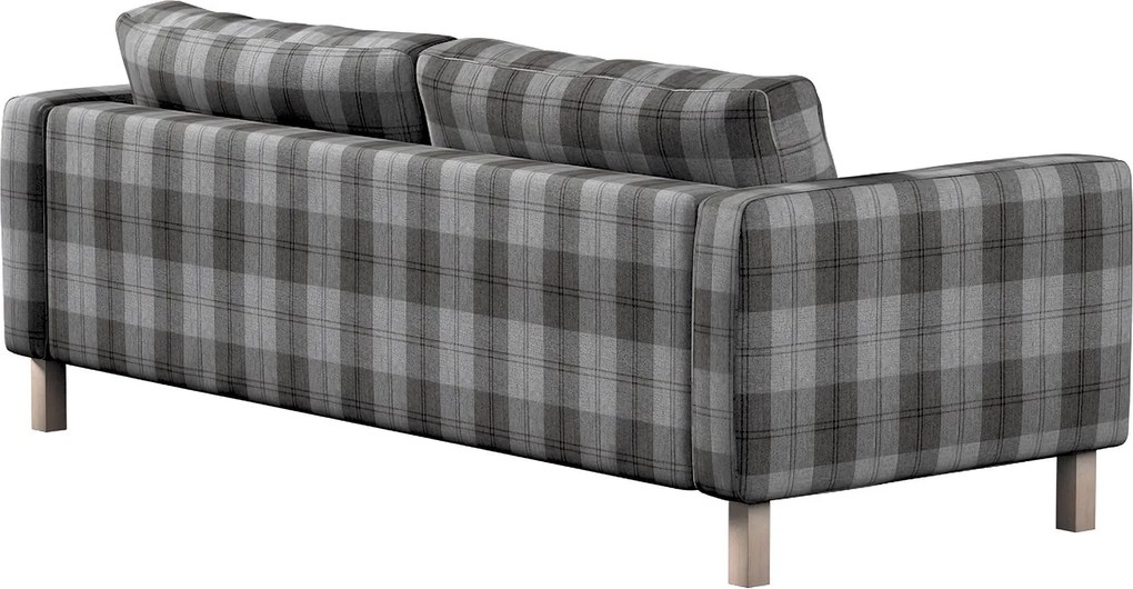 Potah na pohovku IKEA Karlstad, 3-místná, rozkládací barva šedá látka pletený vzor, vzorované