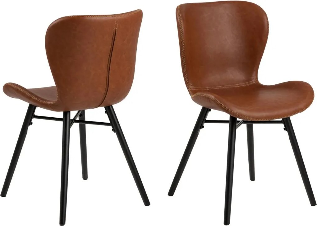 ACTONA GROUP Jídelní židle BATILDA hnědá PU retro tmavé dřevo H000019037