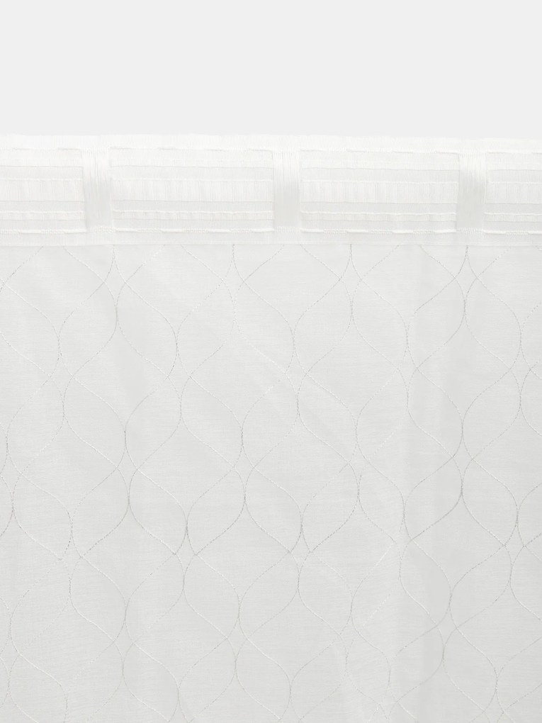 Sinsay - Sada záclon na řasící pásce s lesklou geometrickou výšivkou 2 pack - bílá