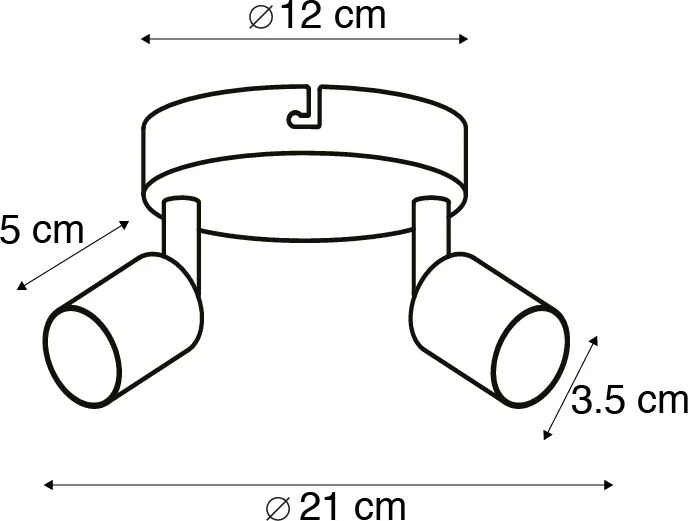 Moderní bodové světlo bílé otočné kulaté 2-světlo - Jeany