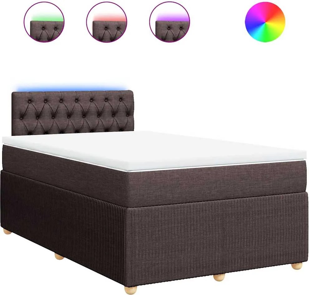 Box spring postel s matrací tmavě hnědá 120x200 cm textil 3289733