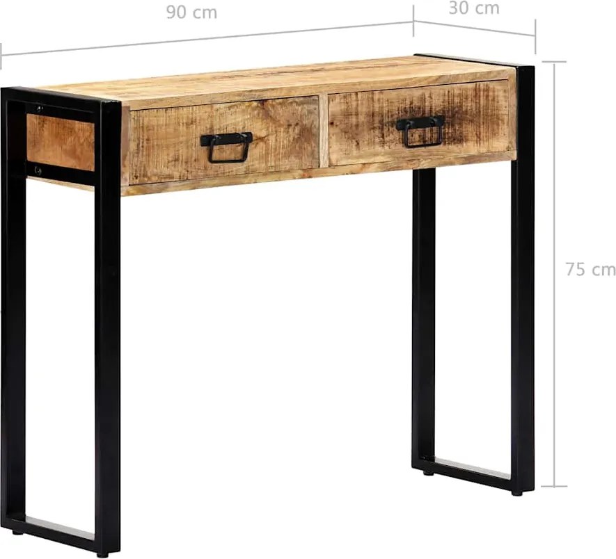 Konzolový stolek 90 x 30 x 75 cm masivní mangovníkové dřevo 247920