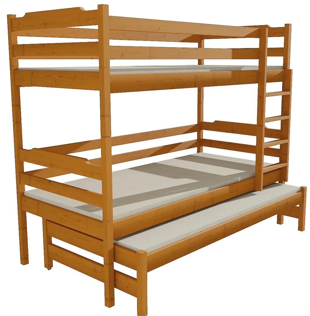 Patrová postel s výsuvnou přistýlkou PPV 012 90 x 200 cm - OLŠE